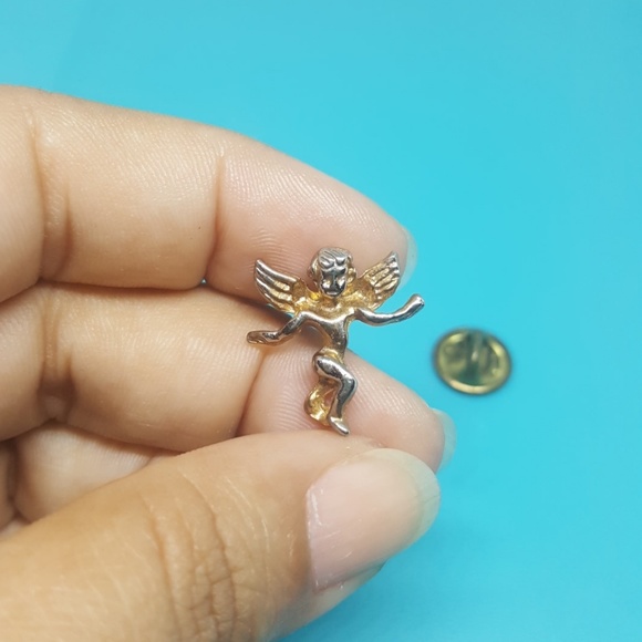Jewelry | Distressed Goldtone Angel Pin | Poshmark